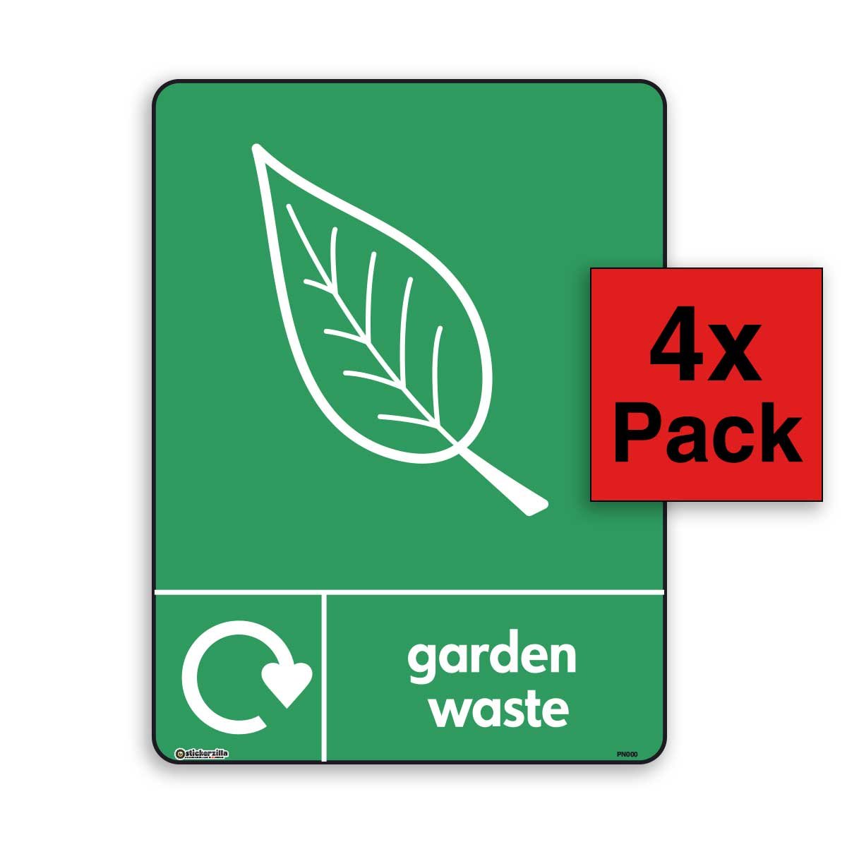 Garden Waste Bin Sticker Sign - WRAP, Self Adhesive Vinyl [A6 100mm x ...