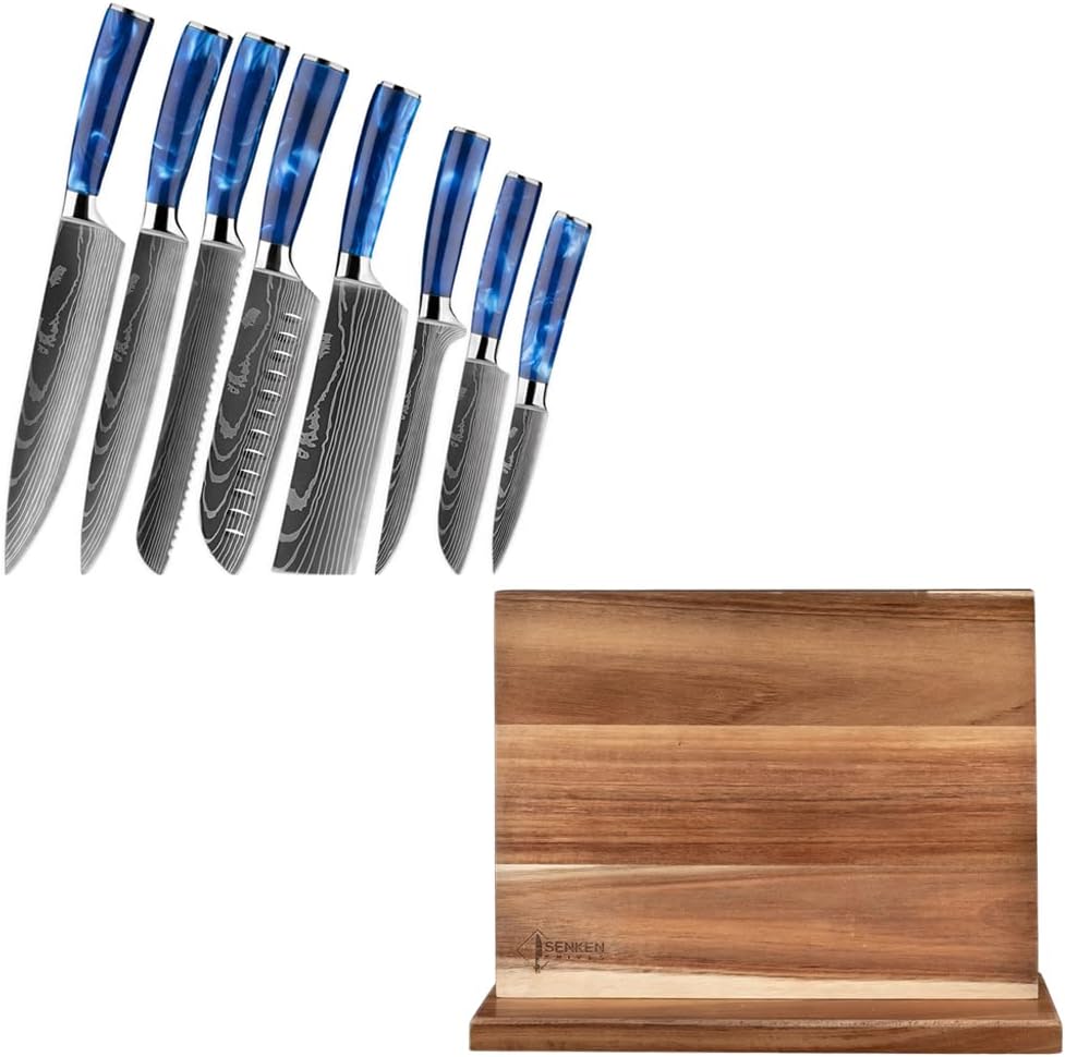 Amazon.com: FULLHI 15pcs Japanese Knife Set with Magnetic Knife Block ...
