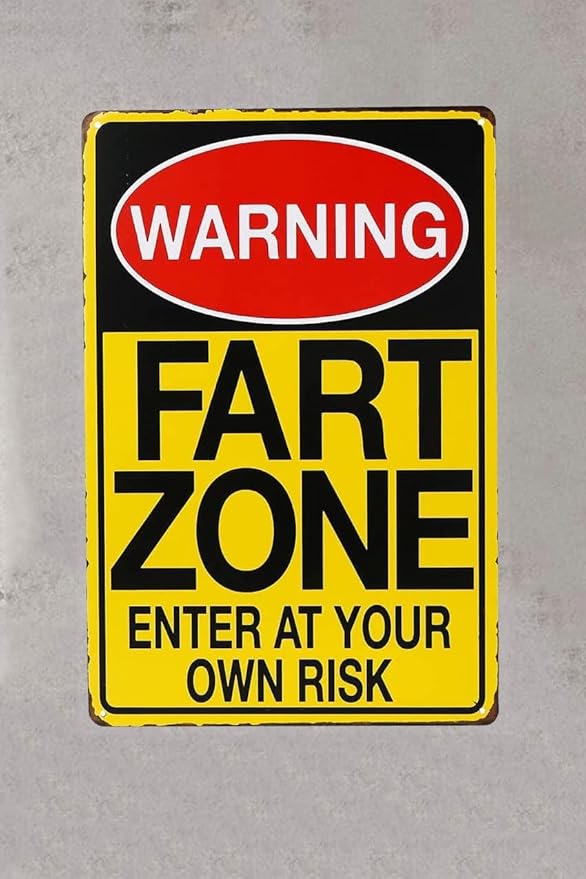 Amazon.com: Warning Signs Fart Zone Enter at Your Own Risk Vintage ...