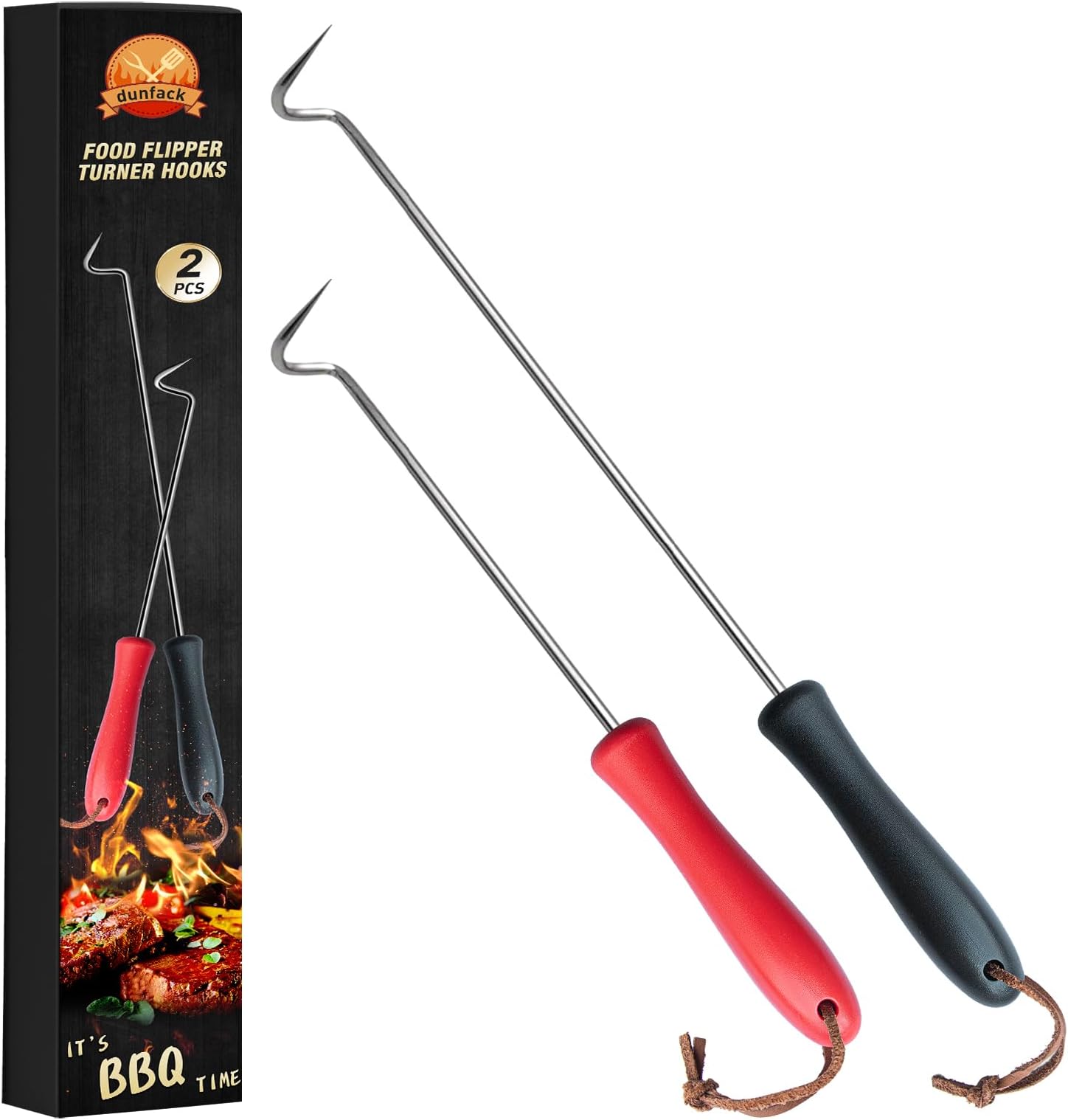 Amazon.com: YOUEON 4 Pack 17 Inch Pigtail Food Flipper with Wooden ...