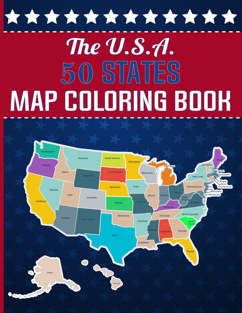 The USA 50 States Map Coloring Book: An Activity Coloring Book With ...
