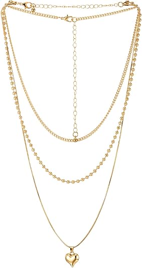 Amazon.com: COOLSTEELANDBEYOND 18K Gold-Plated Statement Necklace ...