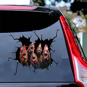 Amazon.com - Chicken Car Decals, Chicken Stickers - 3D Realistic Farm ...