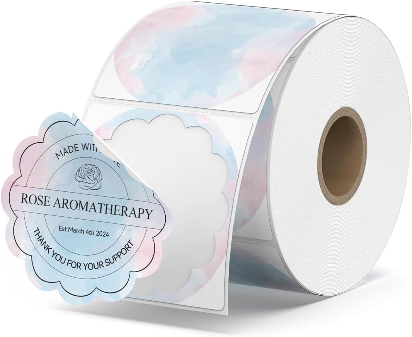 Amazon.com : 2 inch Direct Thermal Labels Red Round Watercolor Small ...