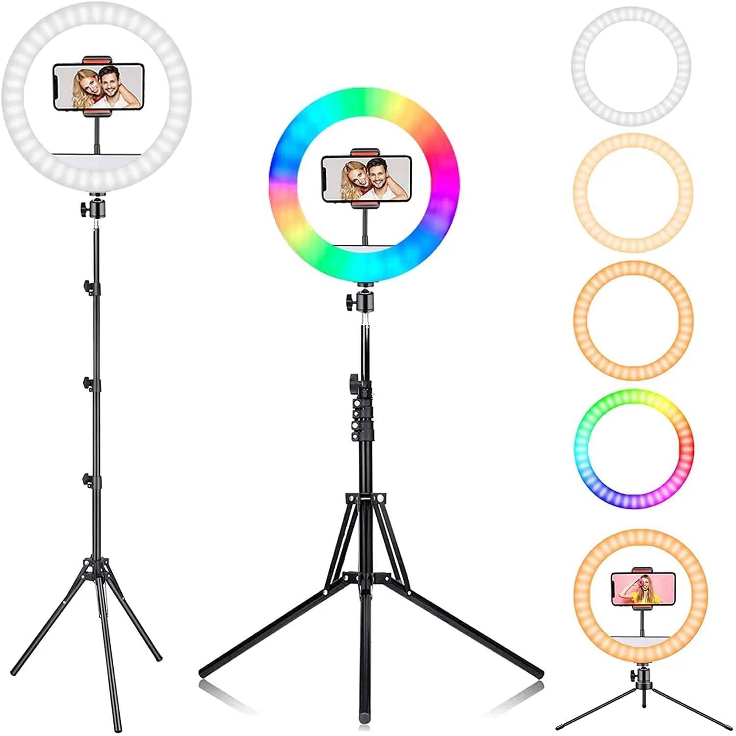 Buy New RGB Professional 10" inch LED Ring Light with 7 Ft Tripod Stand ...