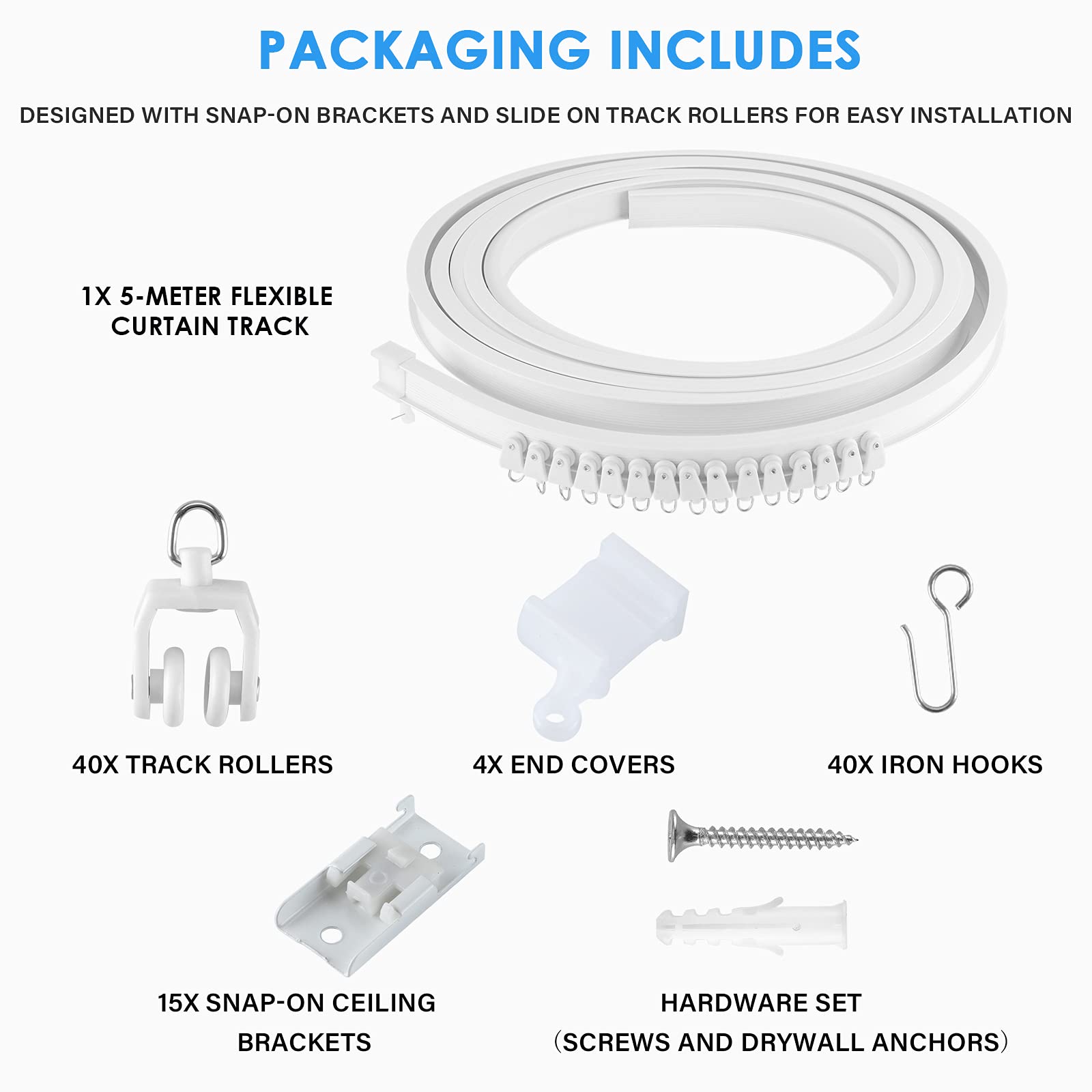 Snapklik.com : Flexible Bendable Ceiling Curtain Track, Curved Ceiling ...