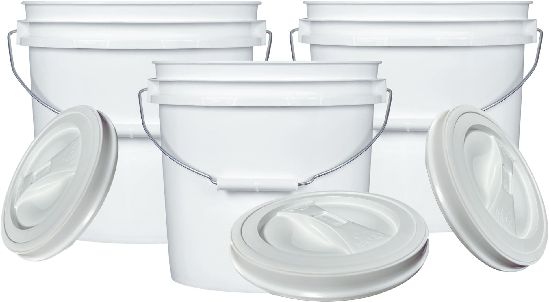 Amazon.com: 2 Gallon Bucket with Screw Top Lid & Handle Food Safe HDPE ...