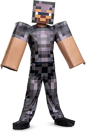 Amazon.com: Presca Boys' Minecraft Steve In Netherite Armor Halloween ...