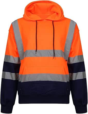 My Choice Stuff Mens Hi Vis Viz Zip Up Fleece Hooded Sweatshirt High ...