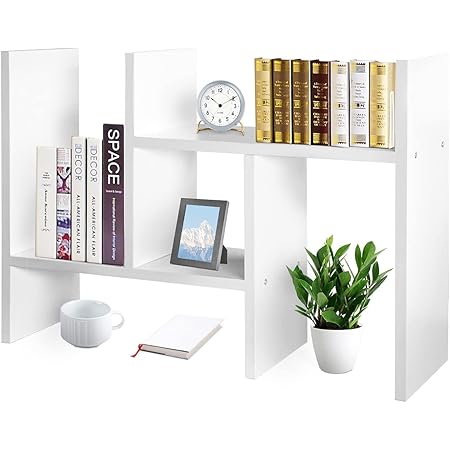 Amazon.com: Expandable Wood Desktop Bookshelf Desktop Organizer Office ...