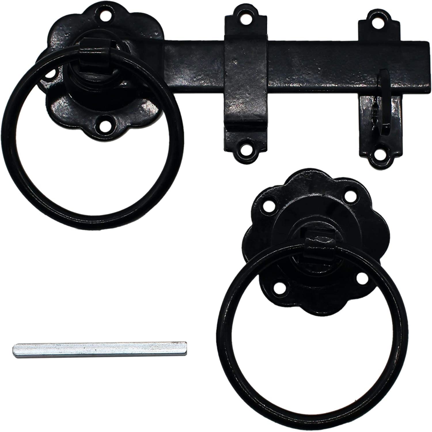 TERF Heavy Duty Ring Gate Latch Door Lock Black Ring Handle Garden Gate ...