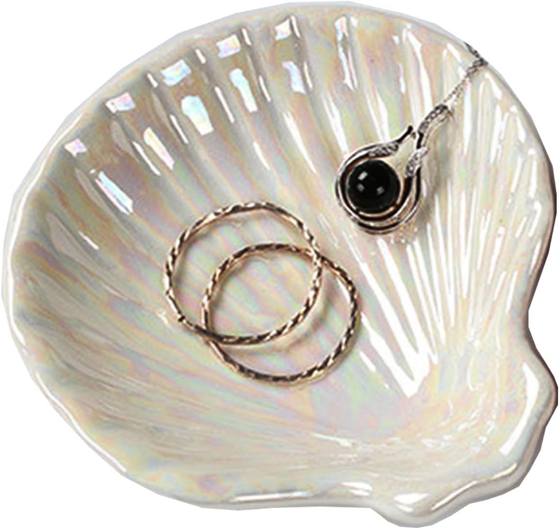 Amazon.com: BESSKON Shell Jewelry Ring Holder, Cute Room Decor Seashell ...