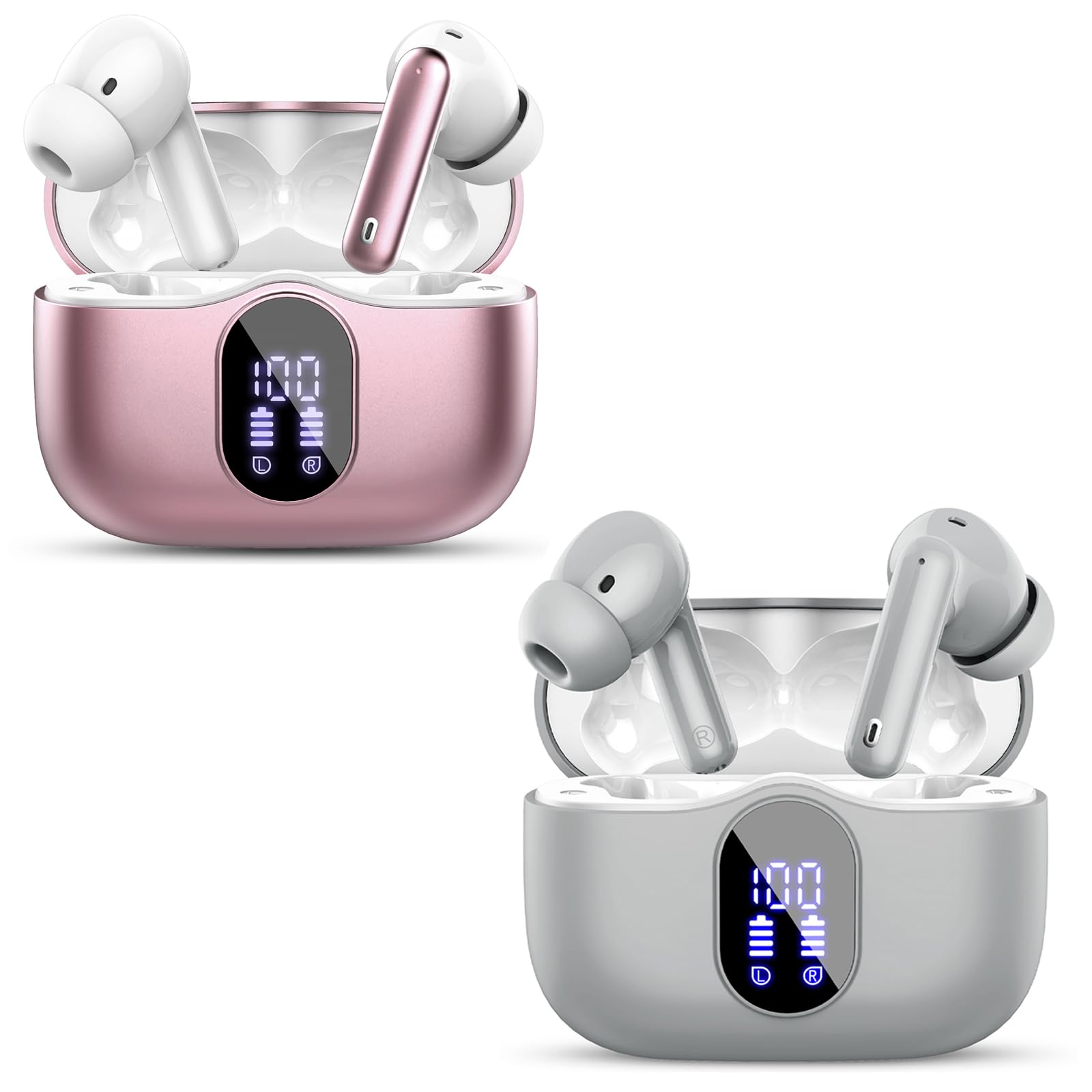 Amazon.com: 2 Sets Wireless Earbuds, Bluetooth 5.3 Headphones Bass ...