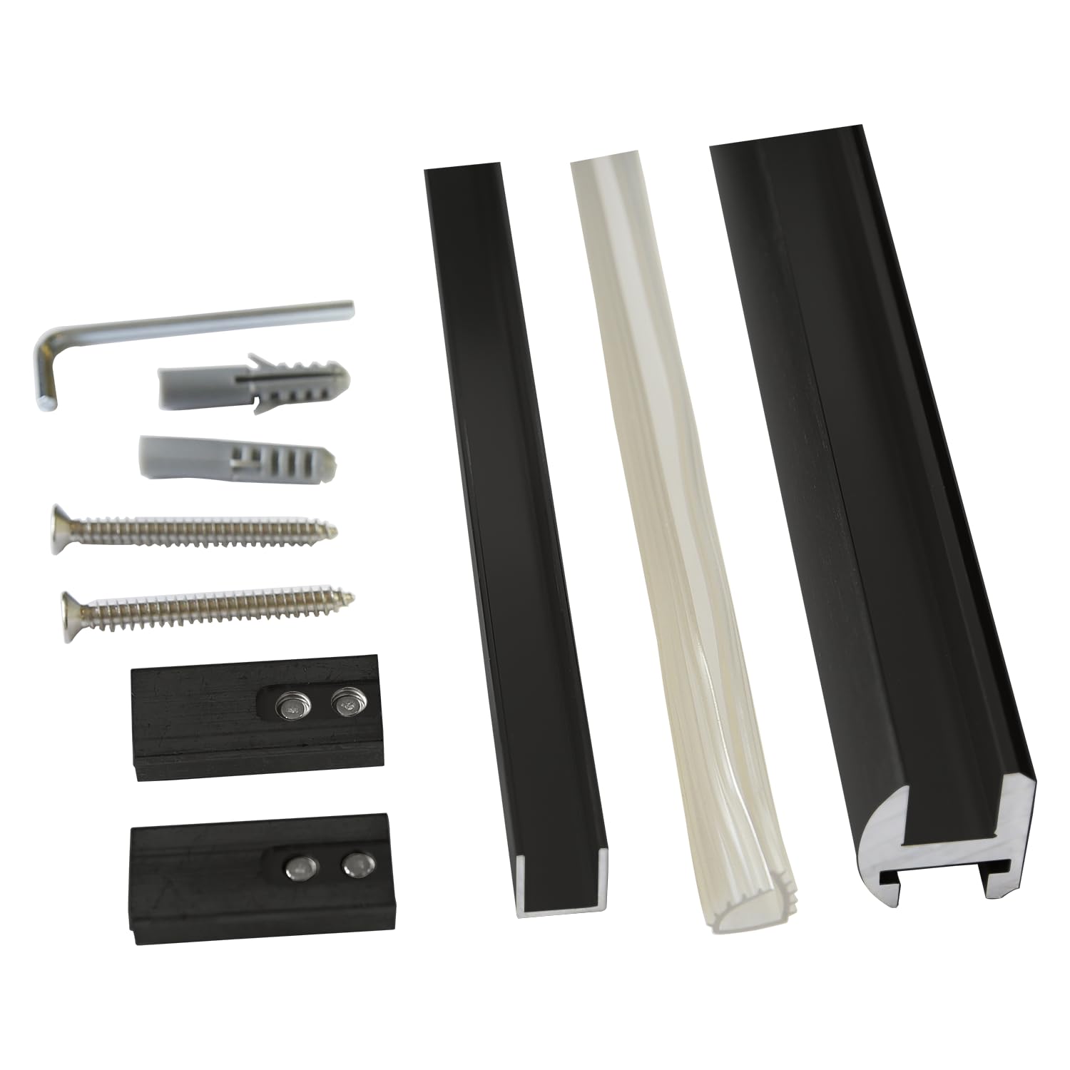 Top Hardware 95" Aluminum H-Type Shower Door Glass Header Combo Set (HD ...