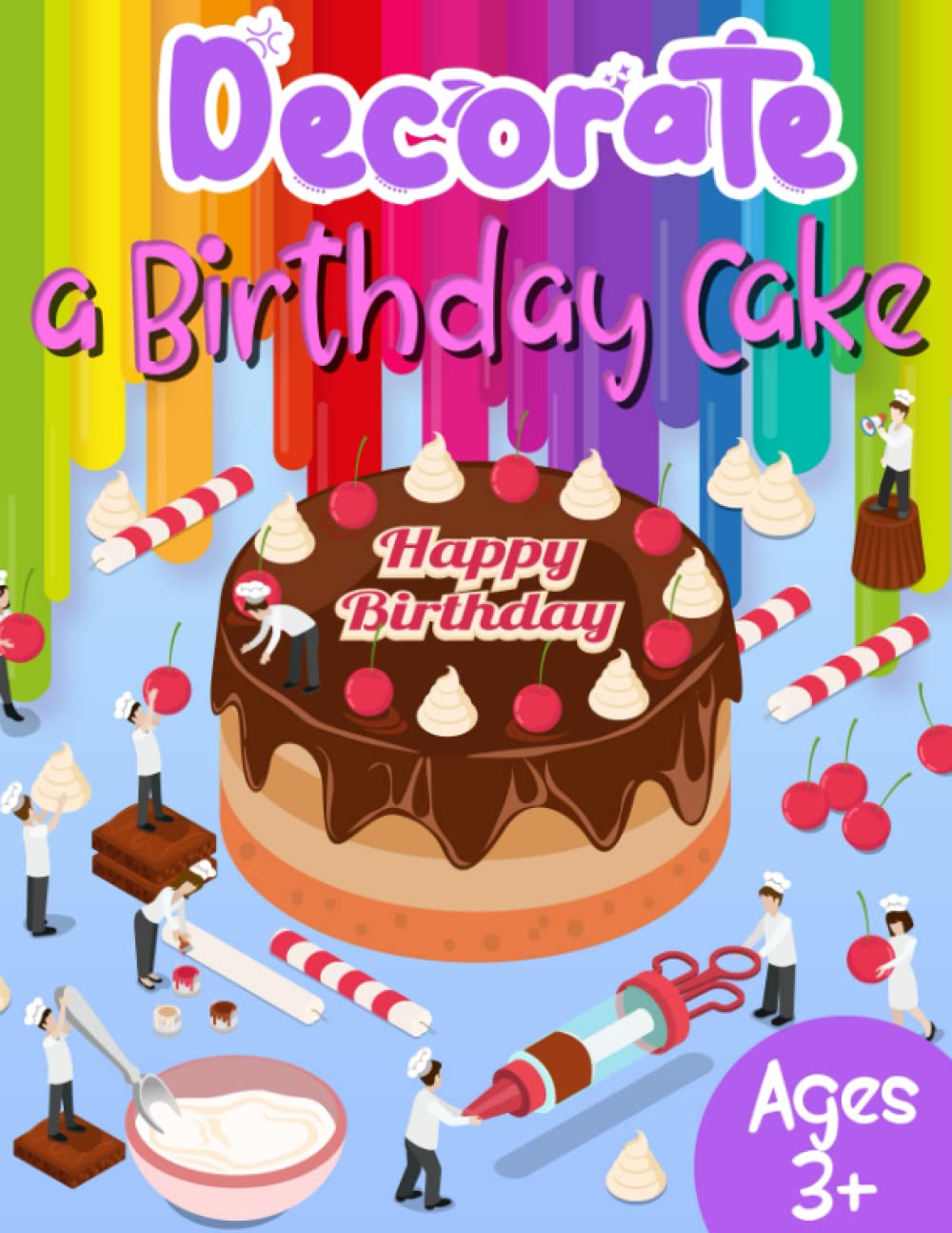 Decorate A Birthday Cake Activity Book: A Fantastic Gift On Christmas ...