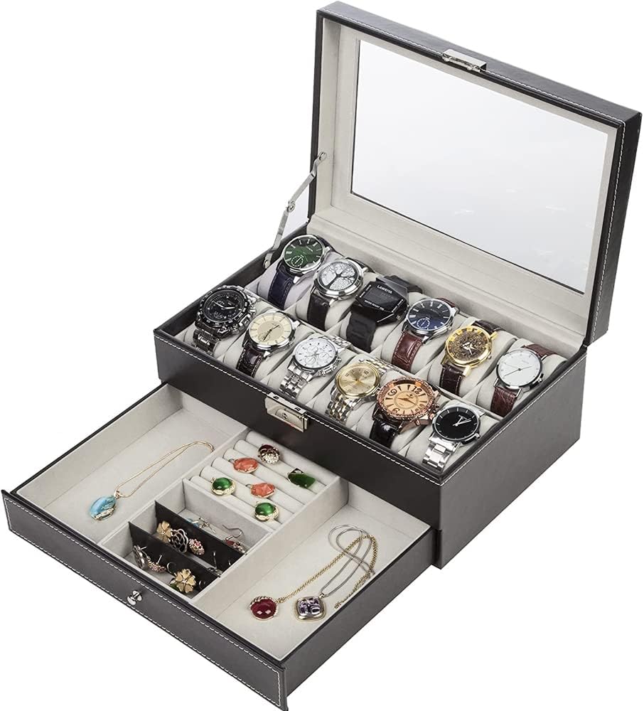 WAYAMY Reloj Caja Organizador, Relojes Caja de Reloj con 12 ...