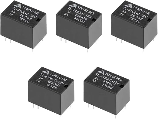 Amazon.co.jp: uxcell PCB電磁パワーリレー 汎用リレー DC 12V DPST 6ピン TL-4100-C-12V 5枚入り : 産業・研究開発用品