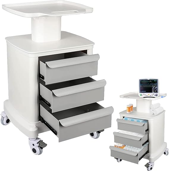 Amazon.com: Yawhew Mobile Ultrasound Cart, Medical Trolley Cart with 3 ...