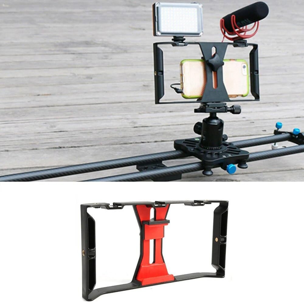BKN Smartphone Dual Handle Video Rig with 3 Cold Shoe Mounts Portable ...