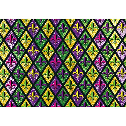 7x5ft Mardi Gras Backdrop Green Purple Golden Glitter Diamonds - Want ...