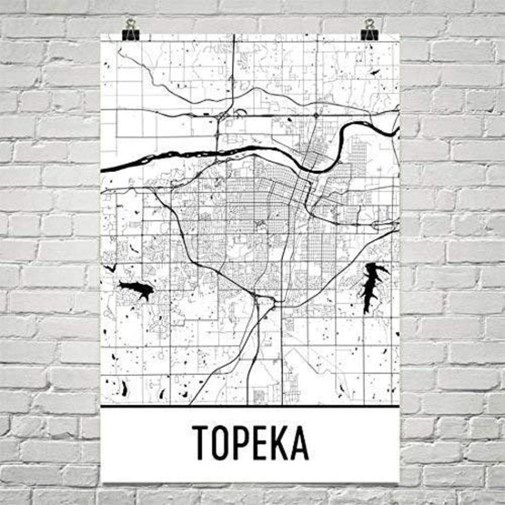Amazon.com: Topeka Map, Topeka Art, Topeka Print, Topeka KS Poster ...