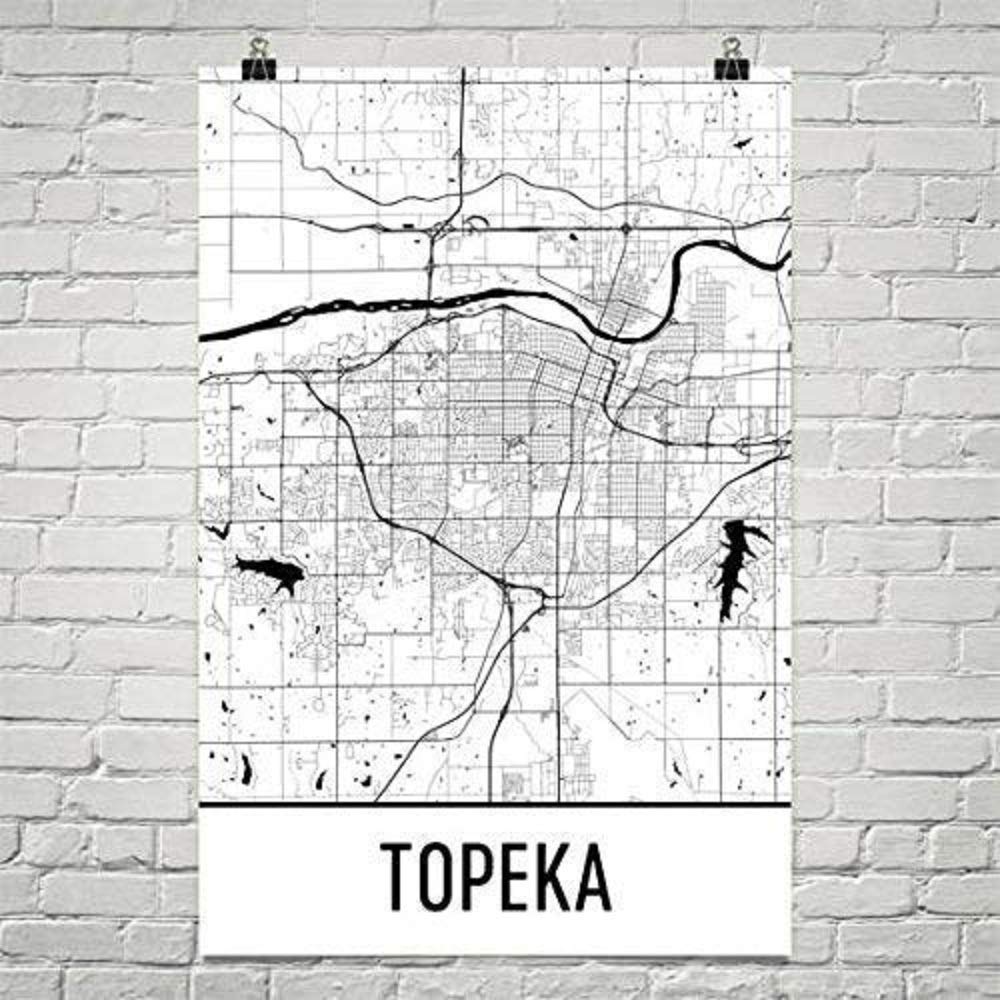 Amazon.com: Topeka Map, Topeka Art, Topeka Print, Topeka KS Poster ...