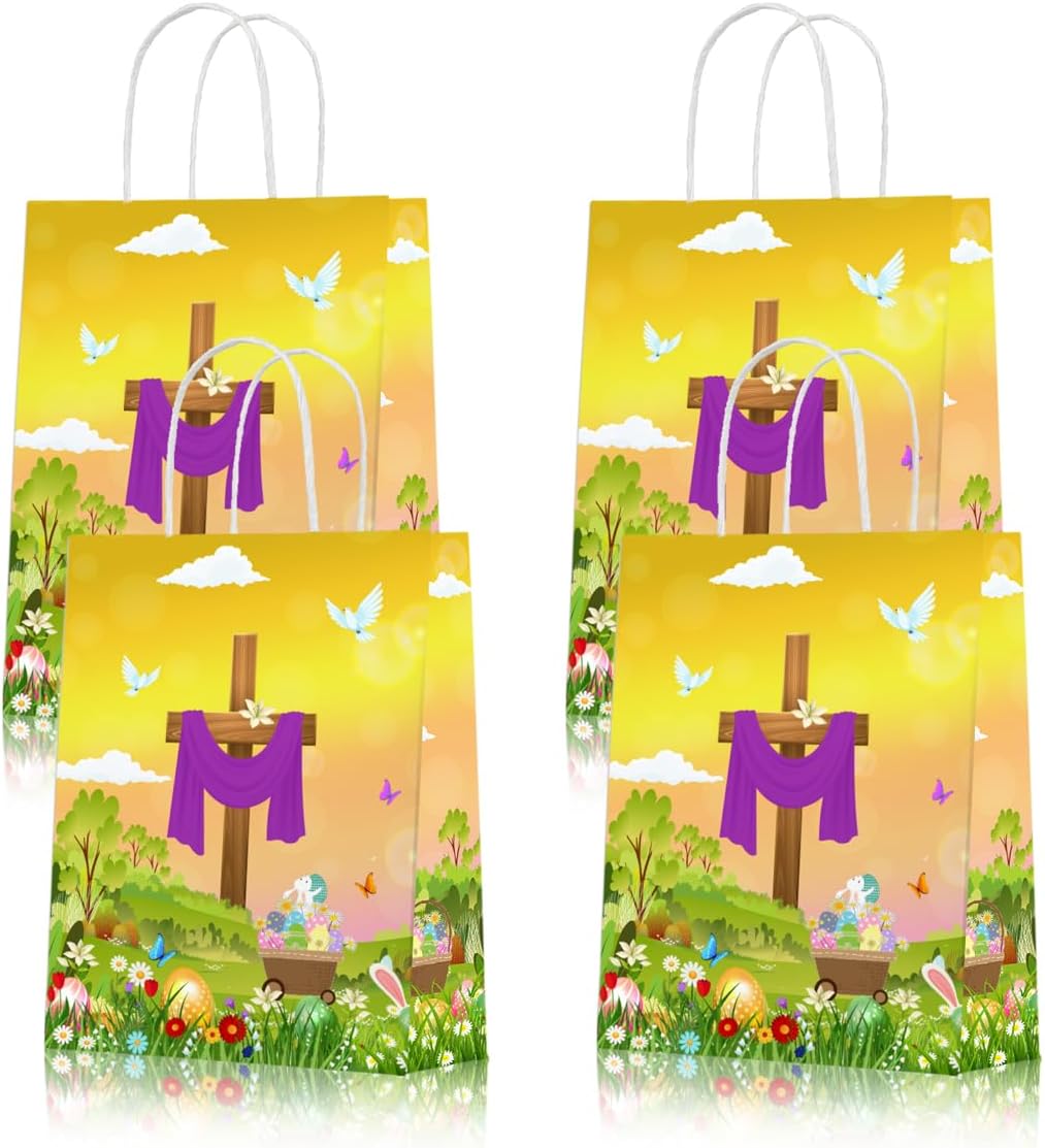 Amazon.com: 24 Pieces Easter He Is Risen Party Favors Bags,Religious ...