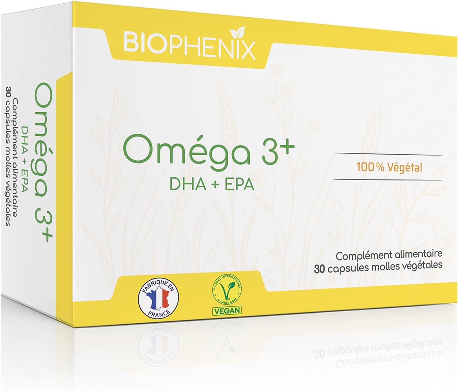 Biophénix Oméga 3+ 30 capsules molles végétales - Vegan, 100% végétal d ...
