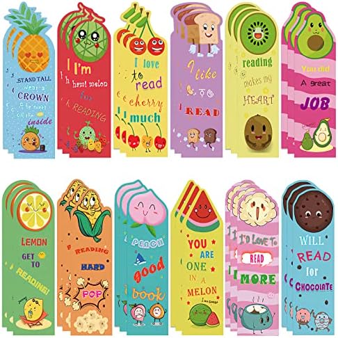 Amazon.com: 36 Pieces Scented Bookmarks Fruit Scratch and Sniff ...