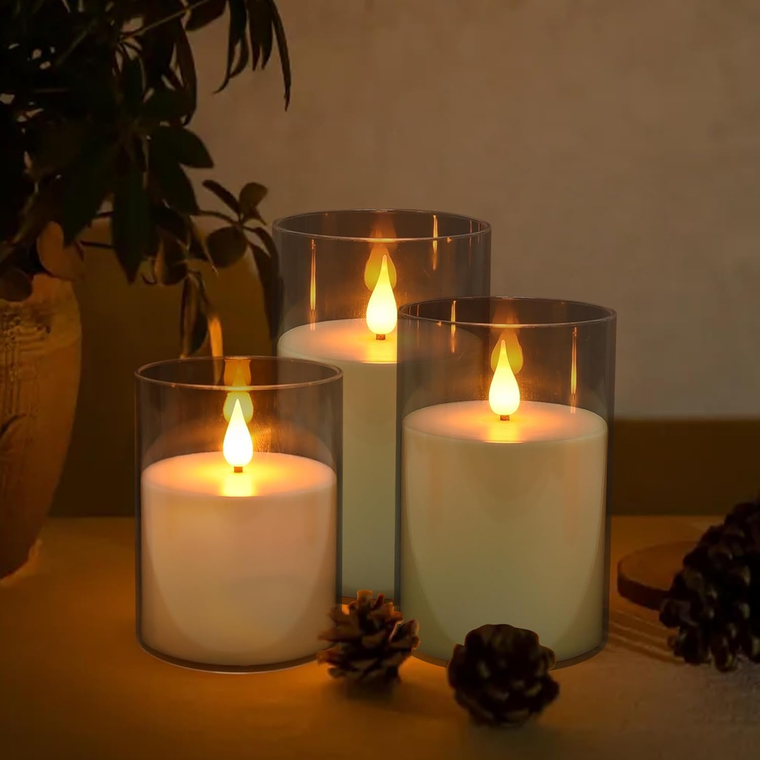 Veladoras Electricas LED de 3 Piezas, Velas LED sin Llama con Control ...