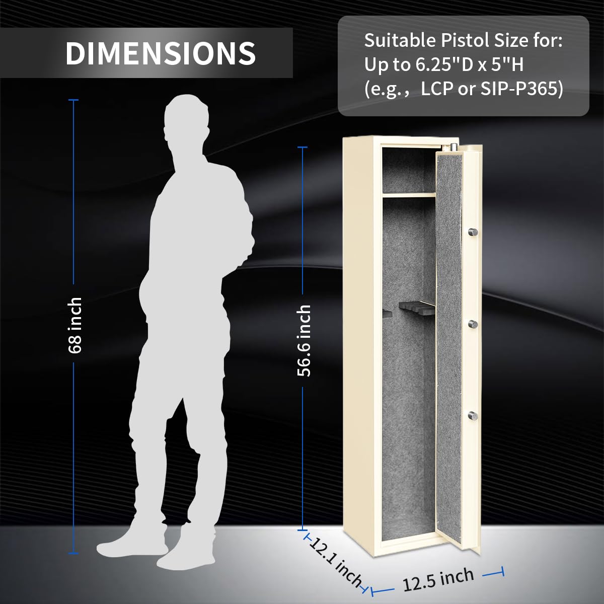 Snapklik.com : Xhlokk Rifle Gun Safes For Home, Quick Access 5-6 Gun ...