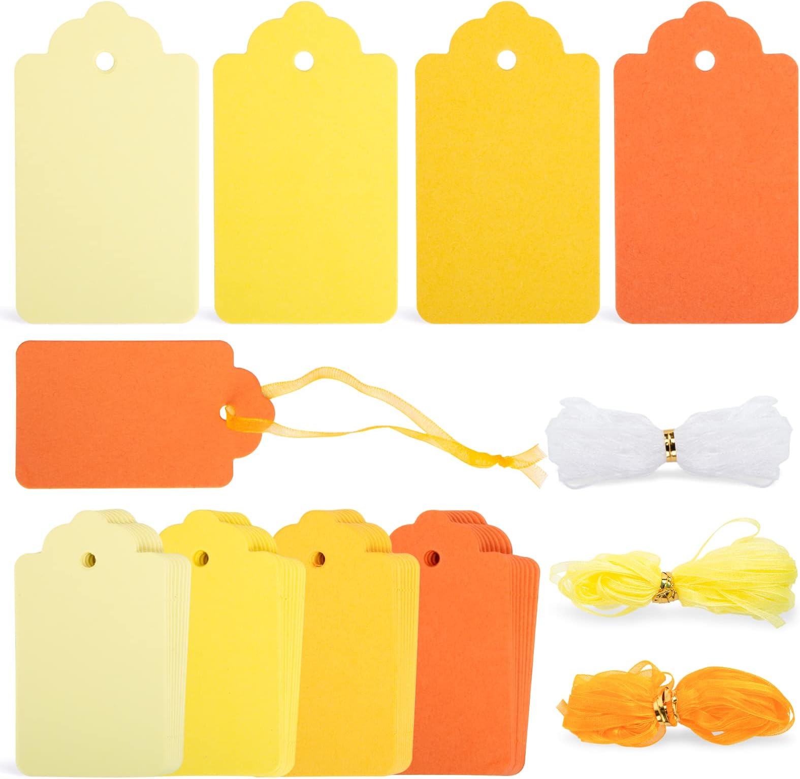 Amazon.com : CleverDelights 1.5" Yellow Gift Tags - 100 Pack - Round ...