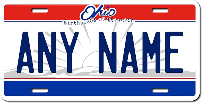 Amazon.com: Personalized Ohio License Plate 6" X 12" (inches) Aluminum ...