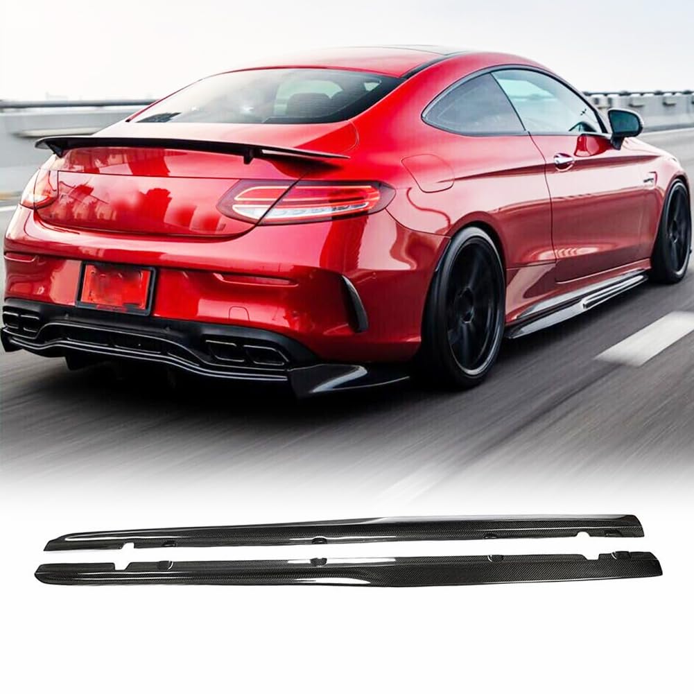 Amazon.com: W205 Carbon Fiber Side Skirts for Mercedes-Benz C Class ...