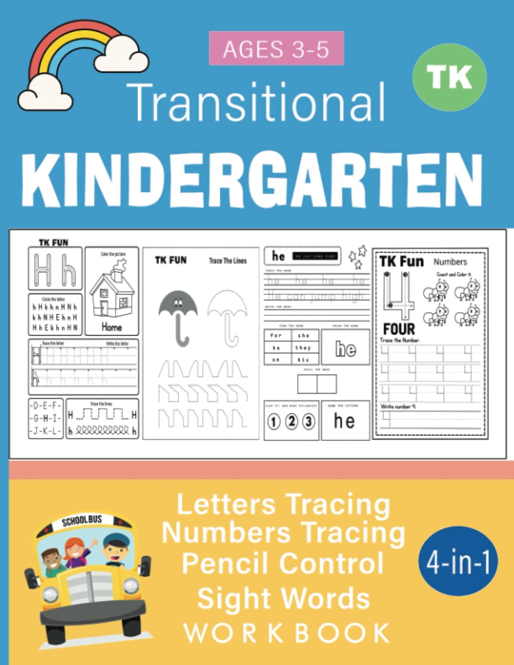 Buy TK Transitional Kindergarten Workbook : Letters And Numbers Tracing ...