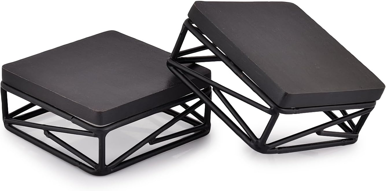 Amazon.com: BHAVATU Riser Dessert Display Risers, Rustic Black Wood Top ...