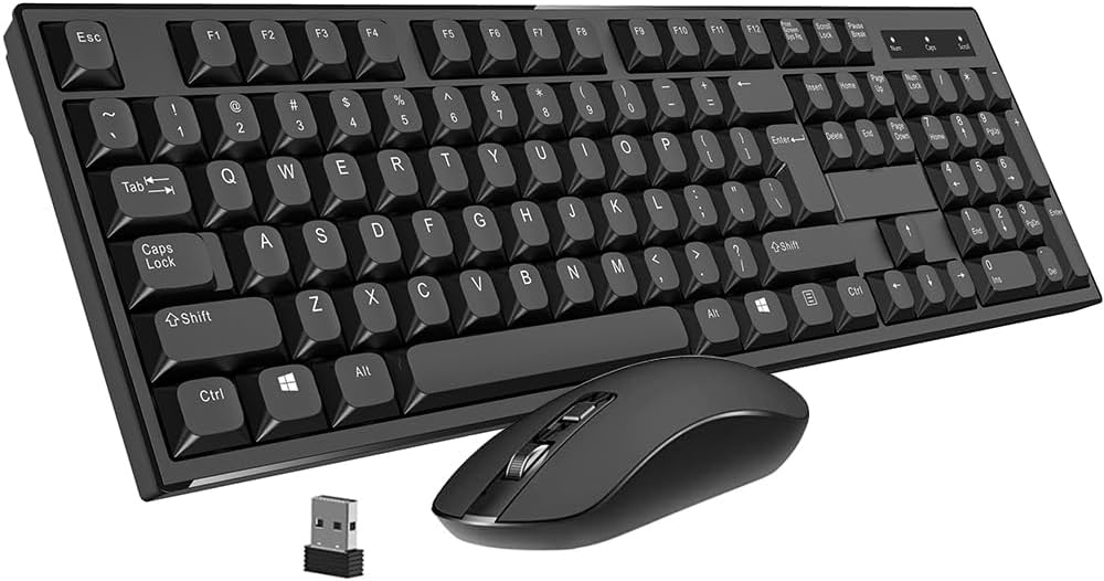 Amazon.com: Wireless Keyboard and Mouse Combo -Full Size QWERTY Layout ...