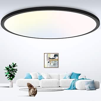 zemty 20 inch LED Flush Mount Ceiling Light, 50W 5000lm Large Light ...