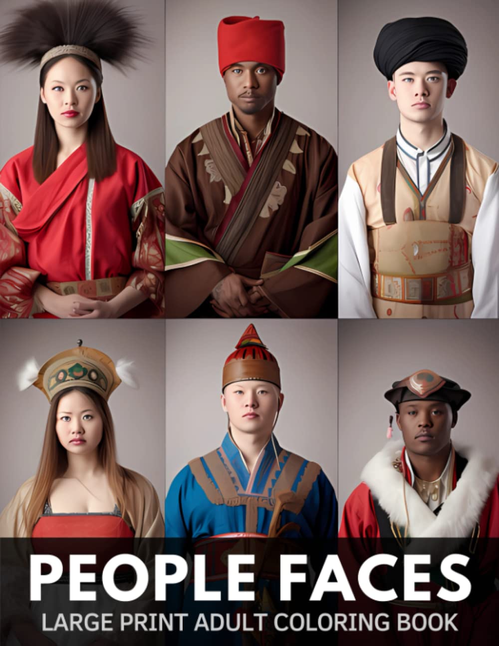 Amazon.com: Adult Coloring Book With People Faces: 50 Exclusive Large ...