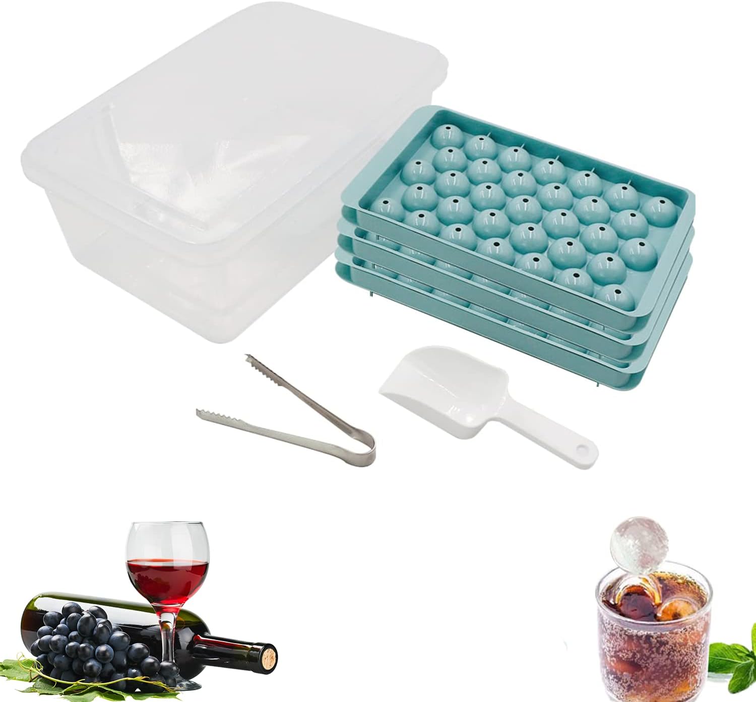 Amazon.com: FUN MOLDS Round Ice Cube Tray, Ice Ball Maker Mold for ...