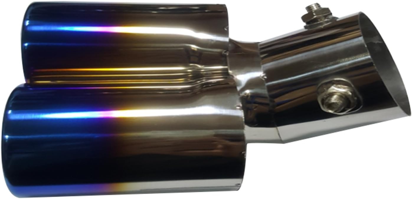 Amazon.com: Universal Car Stainless Steel Dual Exhaust Pipe Tail ...