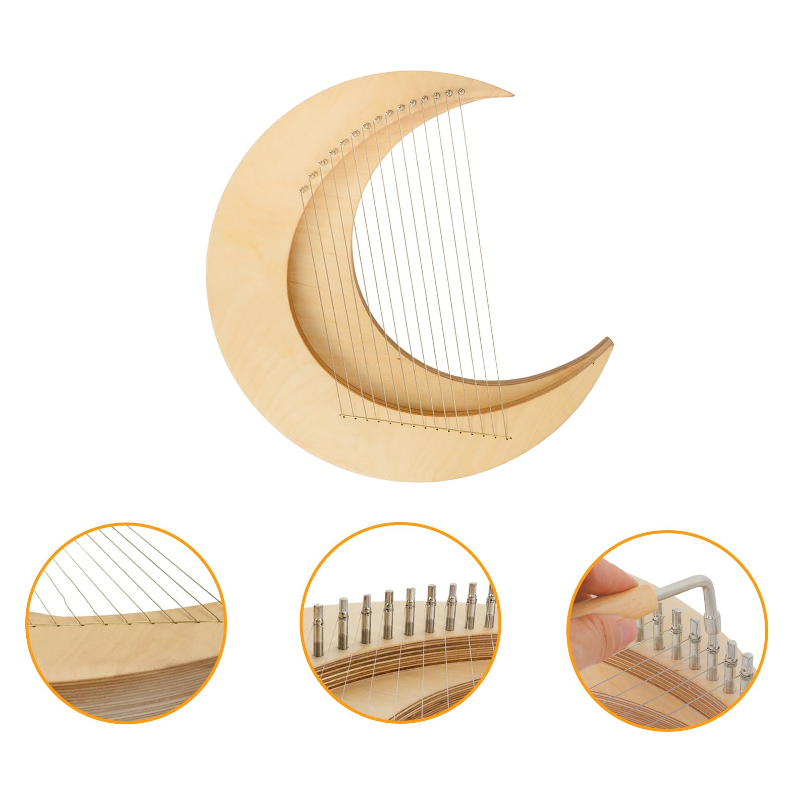 Snapklik.com : ExGizmo Lyre Harp,15 Metal Strings Lyra Harp,Moon Design ...