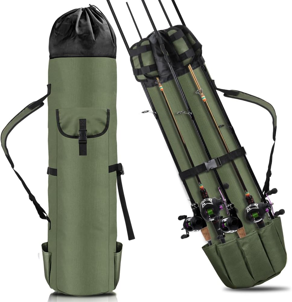 Amazon.com: LETUZI Fishing Pole Bag, 600D PVC Oxford Cloth Fishing Rod ...