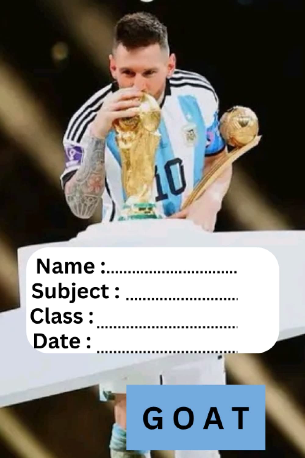 Lionel Messi notebook for students: Lined notebook, 6 x 9 inches, White ...