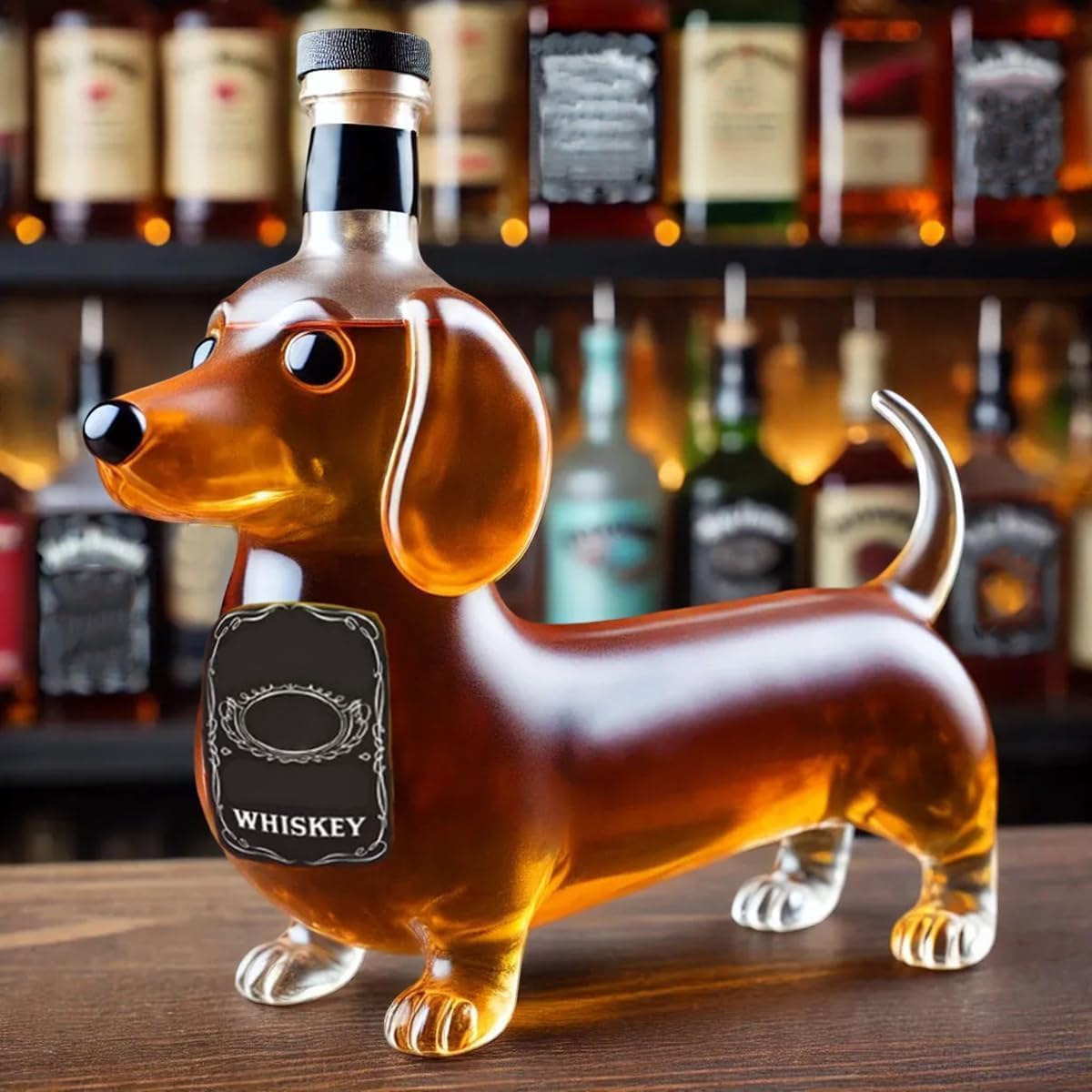 Amazon.com: Dachshund Dog Whiskey Bottle, Glass Dachshunds Statue Wine ...