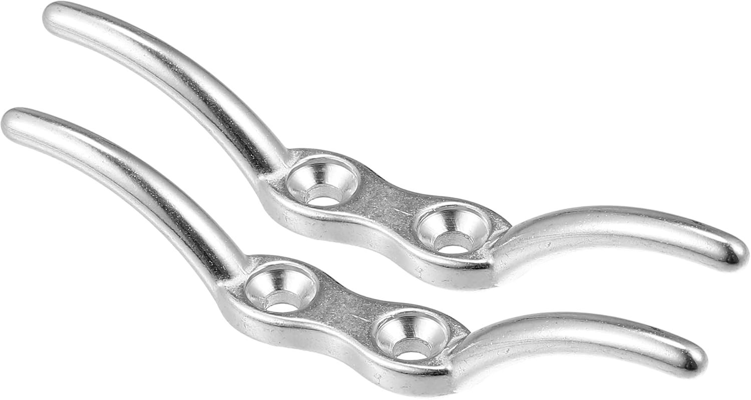 Amazon.com : X AUTOHAUX 2Pcs 4 Inch Stainless Steel Flagpole Cleat Hook ...