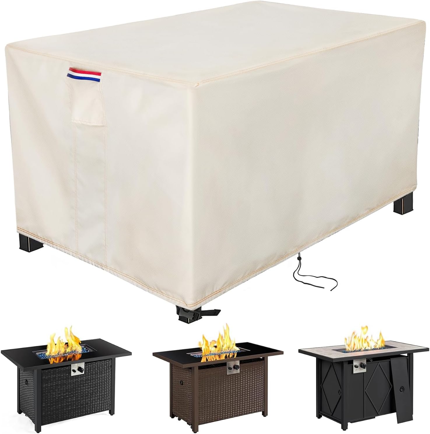 Amazon.com : Youlvy Fire Pit Cover Rectangular 58 Inch - Waterproof ...