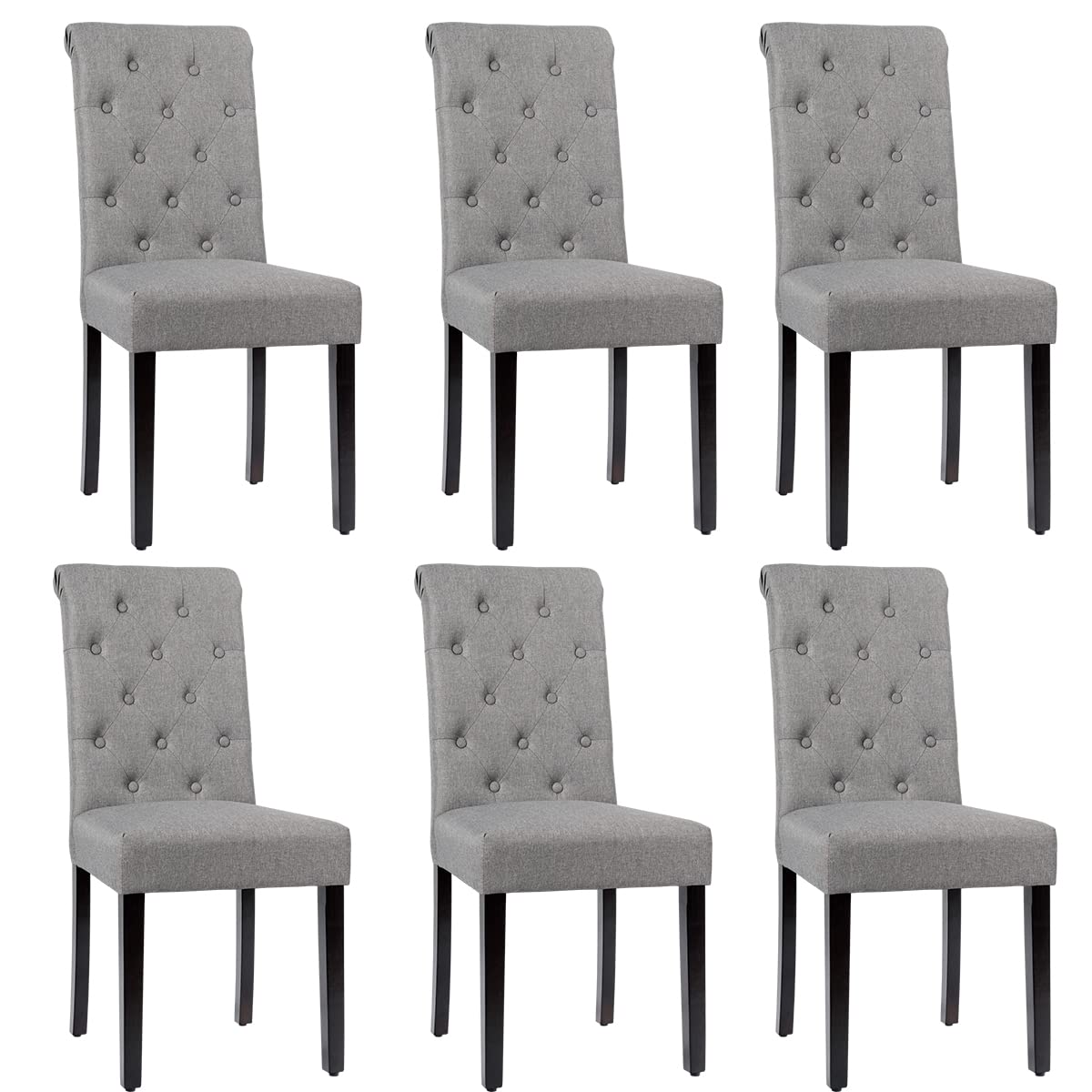 S AFSTAR Upholstered Dinning Chairs Set of 6, Tufted Parsons Chairs ...