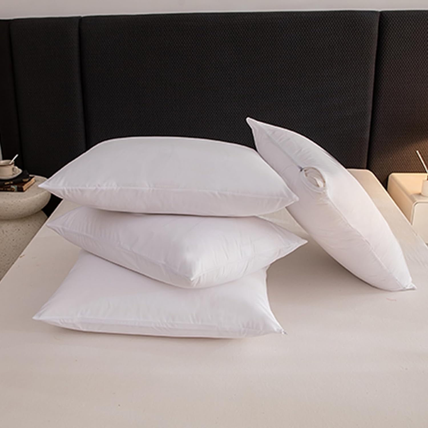 Amazon.com: AVARNO 4 Pack Waterproof Pillow Protectors with Zipper ...