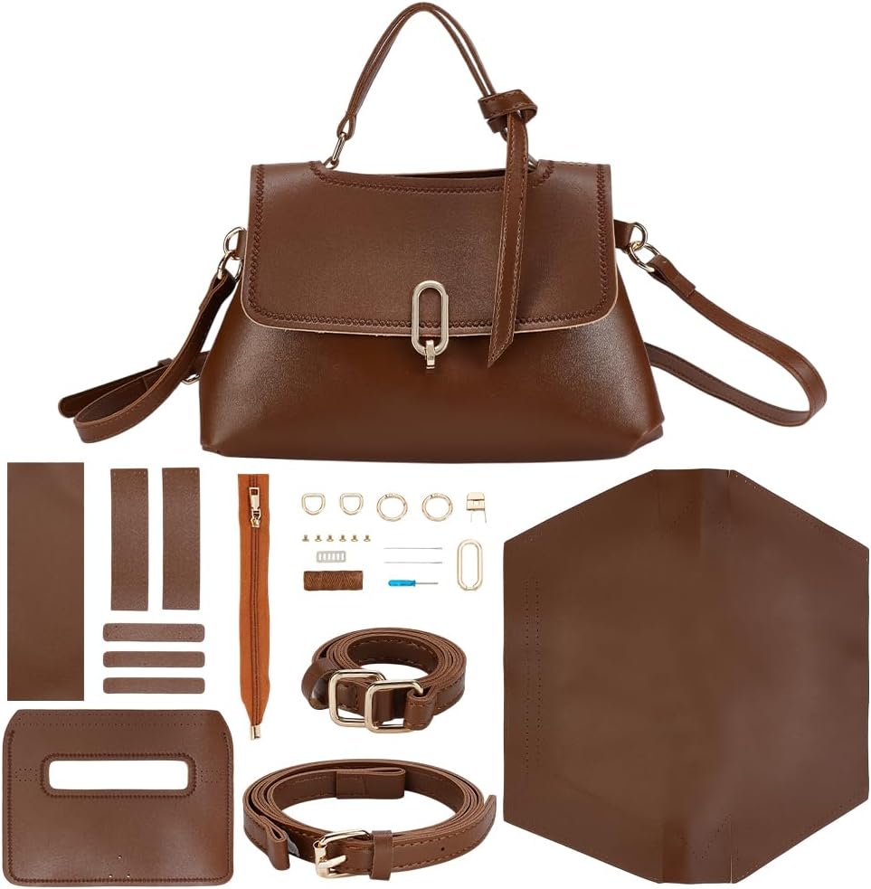 Amazon.com: WADORN 26pcs DIY Purse Bag Sewing Kit, PU Leather Shoulder ...